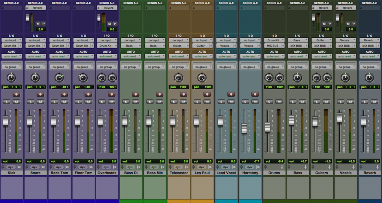 Setting up an effect send and return to process reverb and delay