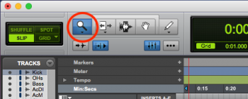 Zoom in or out in Pro Tools First to change the size of regions & waveforms