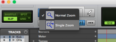 Zoom in or out in Pro Tools First to change the size of regions & waveforms